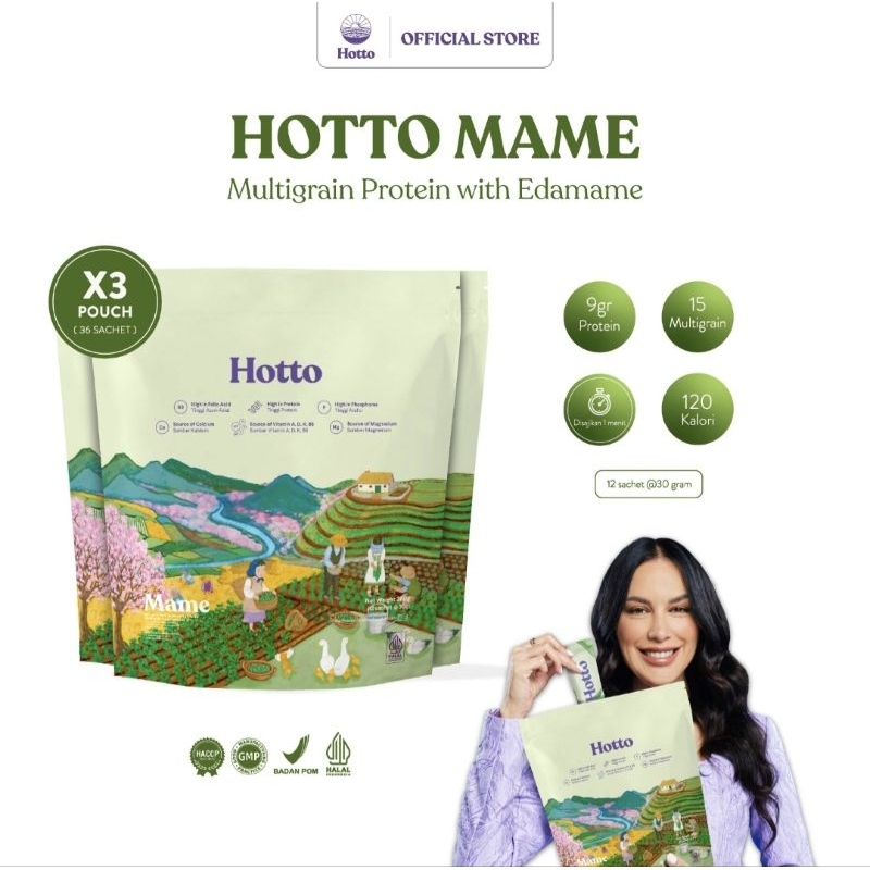 Jual Hotto Mame Multigrain With Edamame,Whey Protein Isolate ...