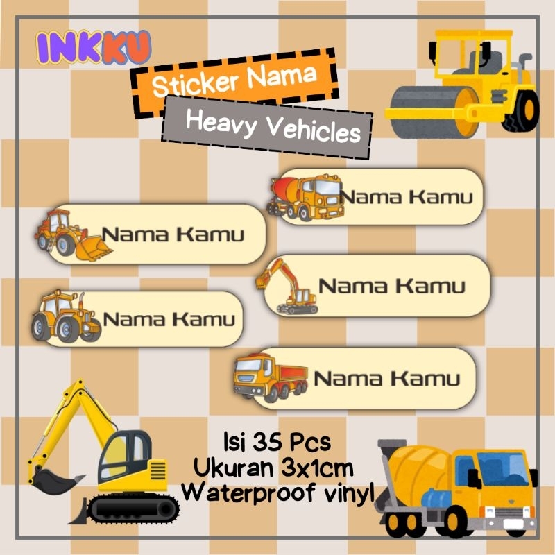Jual Sticker nama excavator/ label nama truck/stiker Heavy Vehicles ...