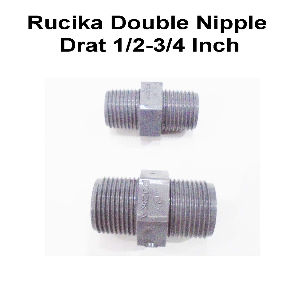 Jual RUCIKA, Sambungan Pipa Double Nipple/ Nepel drat 1/2 Inch dan 3/4 Inch | Shopee Indonesia