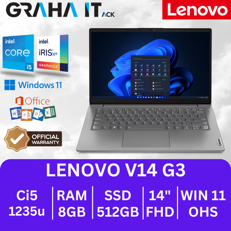 Jual LENOVO V14 G3 APID Ci5-1235U IRIS XE 8GB 512SSD 14"FHD IPS W11+OHS ...
