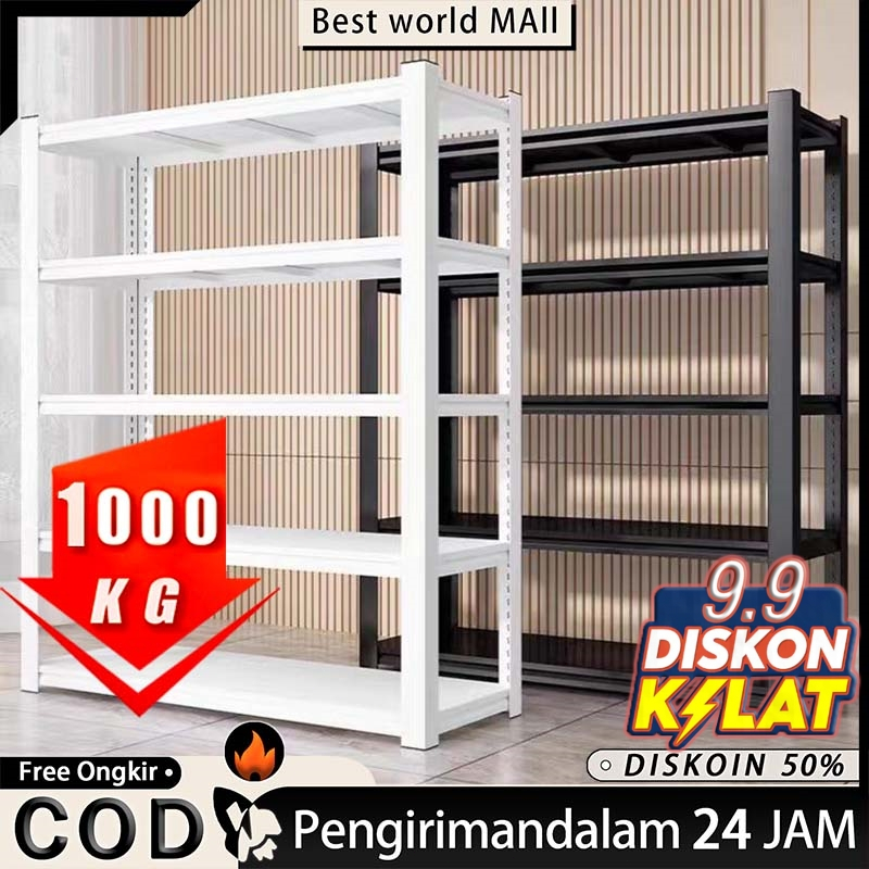 Jual 【Menahan Berat 1000kg】Rak Besi Siku 5 Susun Rak Besi Siku Kokoh ...
