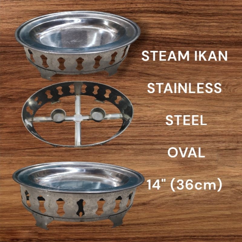 Jual PIRING OVAL 14" (36 cm)//PIRING OVAL STAINLESS STIM IKAN REBUS ...