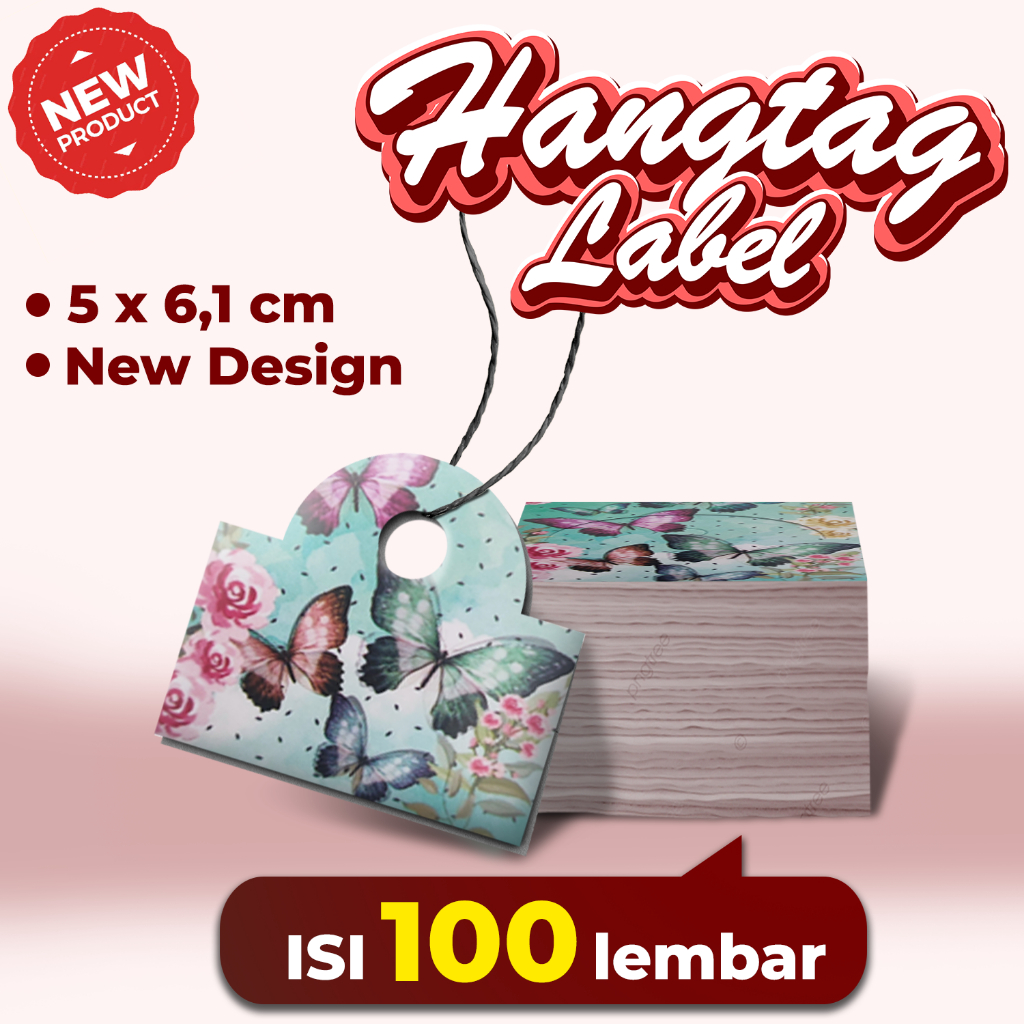 Jual 100 lbr - Kertas Label Hangtag Aksesoris penjepit gantungan ...