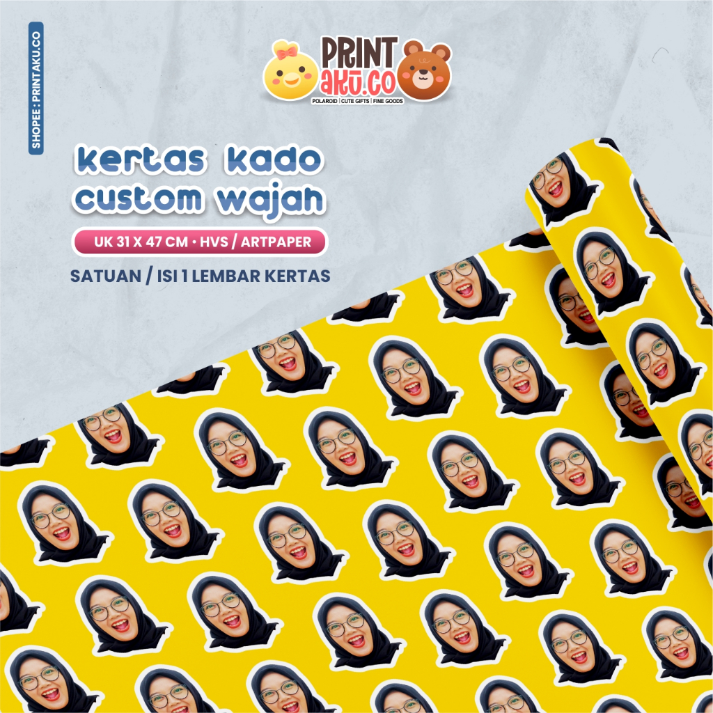 Jual Custom Kertas Kado Wrapping Paper Desain Suka-Suka Pattern (Satuan ...