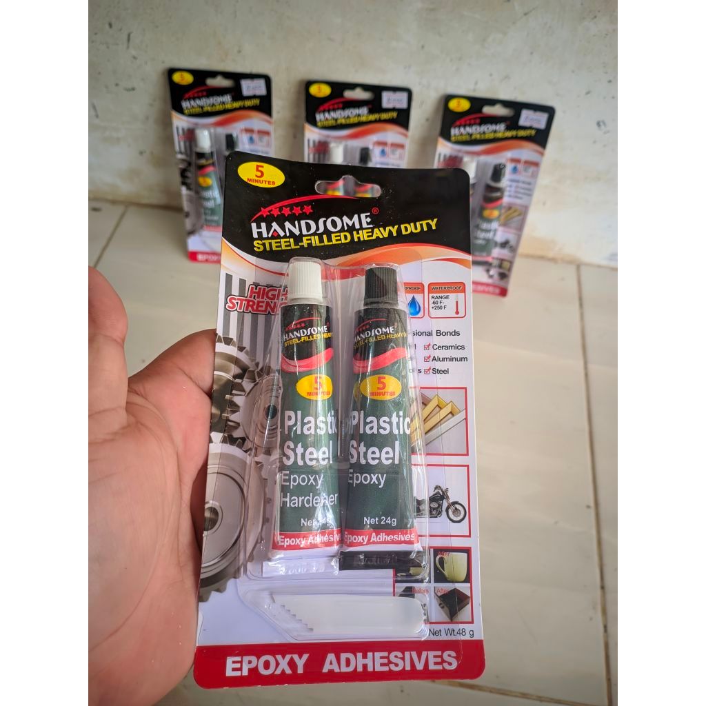 Jual HANDSOME Lem Epoxy Lem Plastic Steel 5 Menit Lem Besi Kuat ...