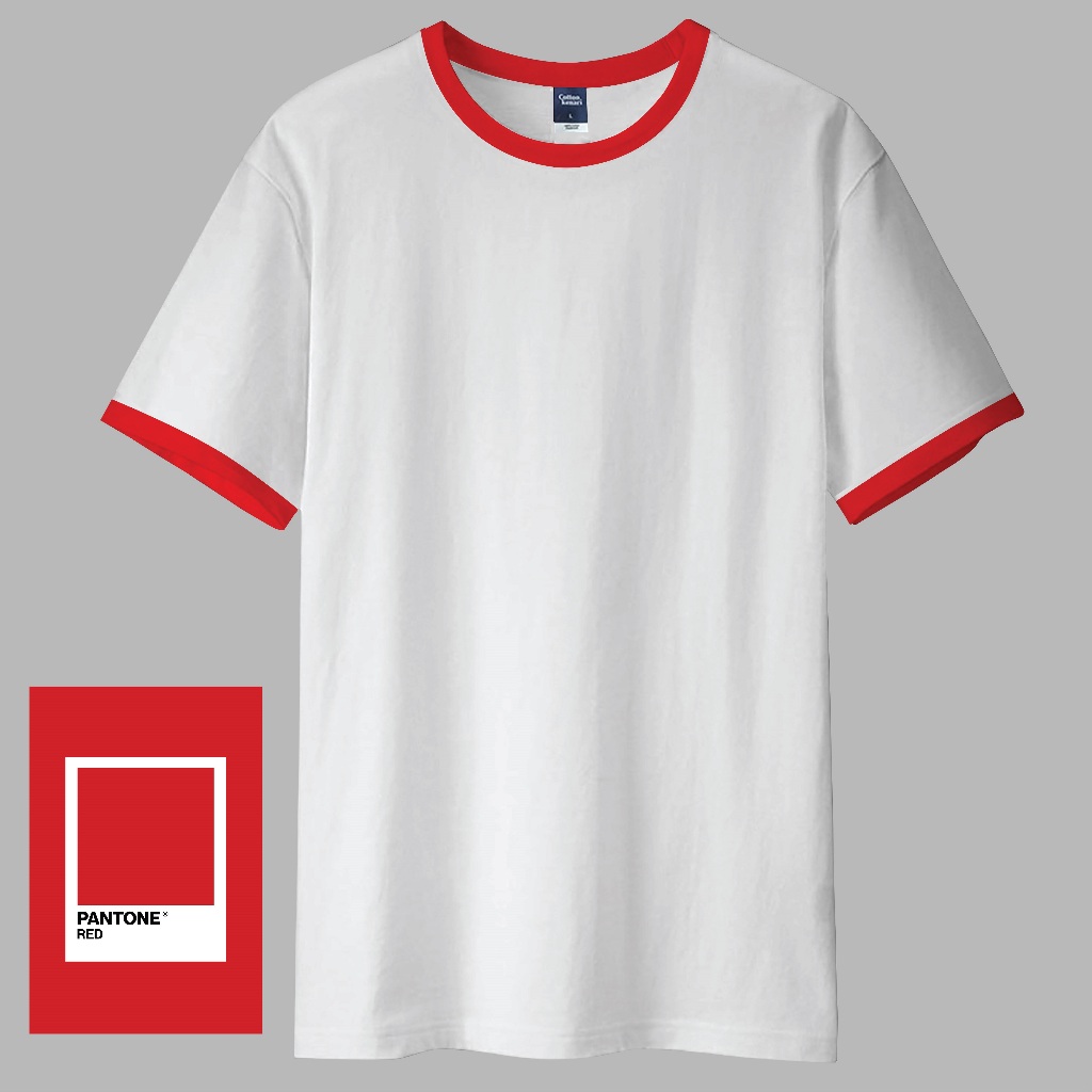Jual KAOS RINGER TEE - RED WHITE ( KAOS POLOS RINGER TEE - COMBED 30S ...