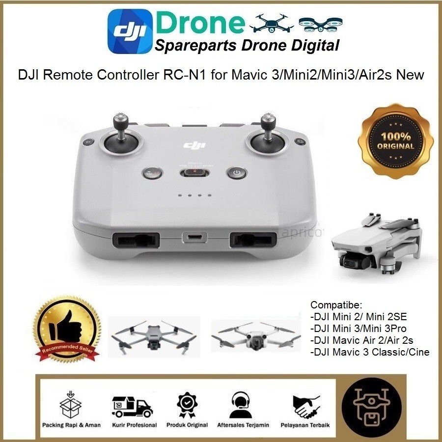 Jual DJI Remote RC-N1 for DJI Mini 2/Mini 2SE/Mini 3/Mini 3Pro/Mavic Air 2/Air2S./Mavic 3 ...
