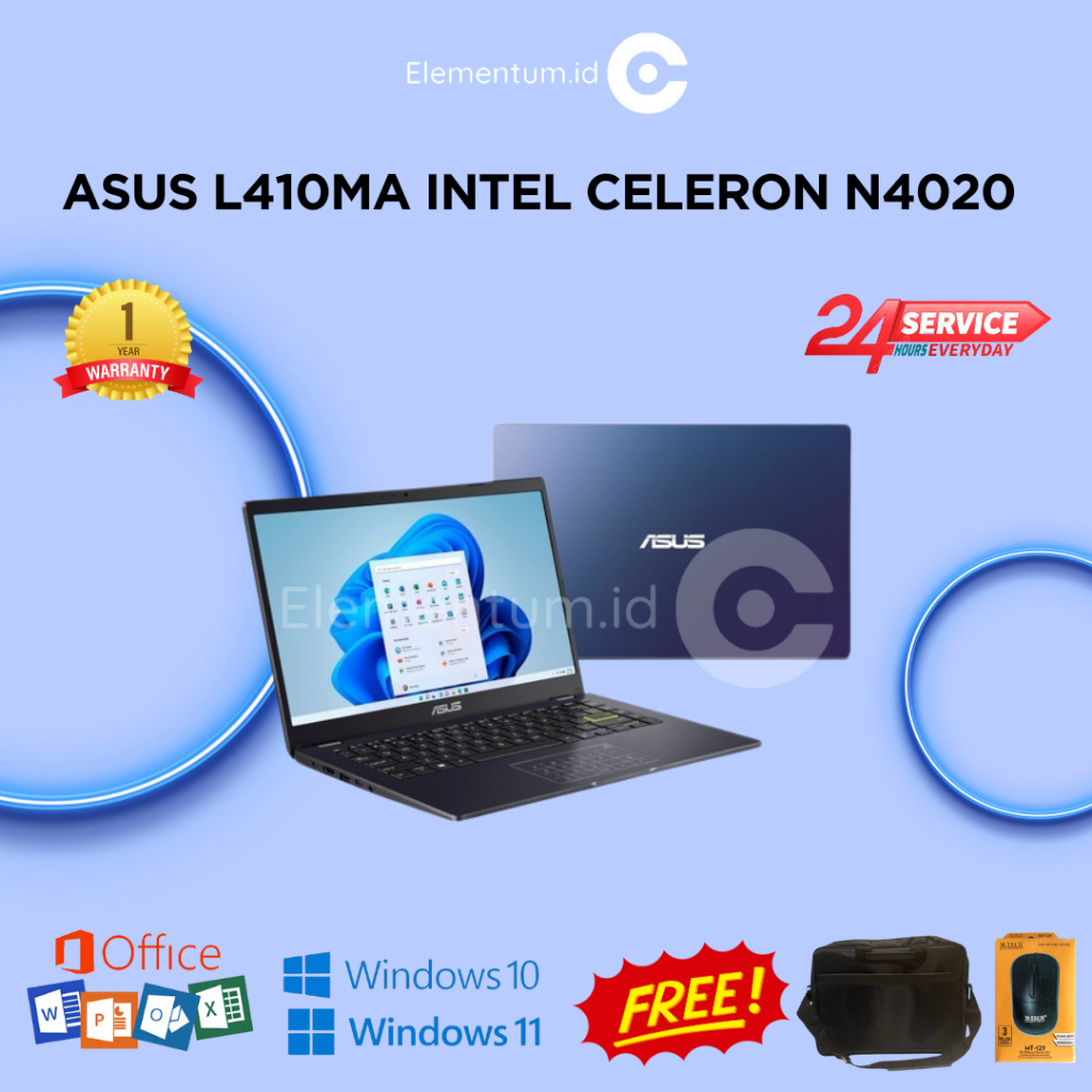 Jual Laptop Asus L410MA Intel Celeron N4020 | 4GB SSD 256GB 14" FHD ...