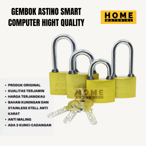 Jual Gembok astino smart komputer 40mm 50mm panjang pendek Homematerial ...