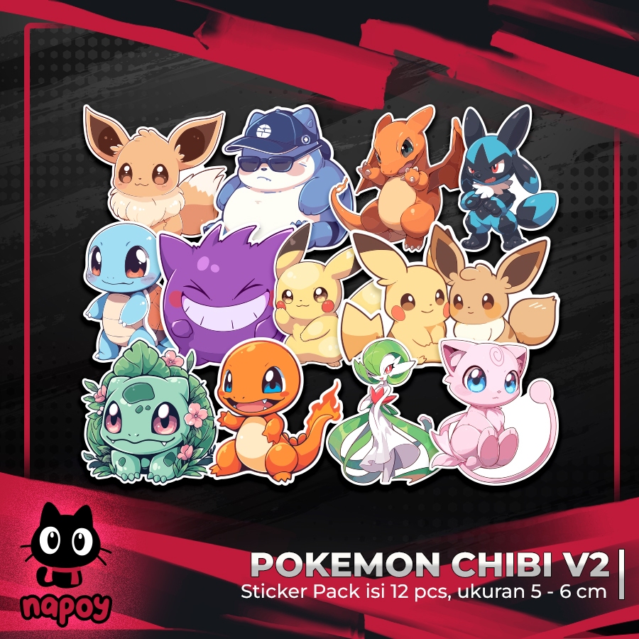 Jual STIKER PACK POKEMON CHIBI V2 12 pcs | Shopee Indonesia