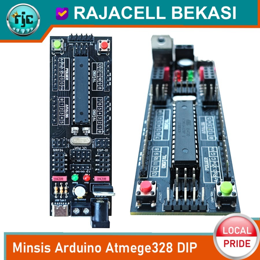 Jual Board Minsis Minimal Sistem Atmega Arduinoo Uno Nano Atmega328P Atmega8 DIP | Shopee Indonesia