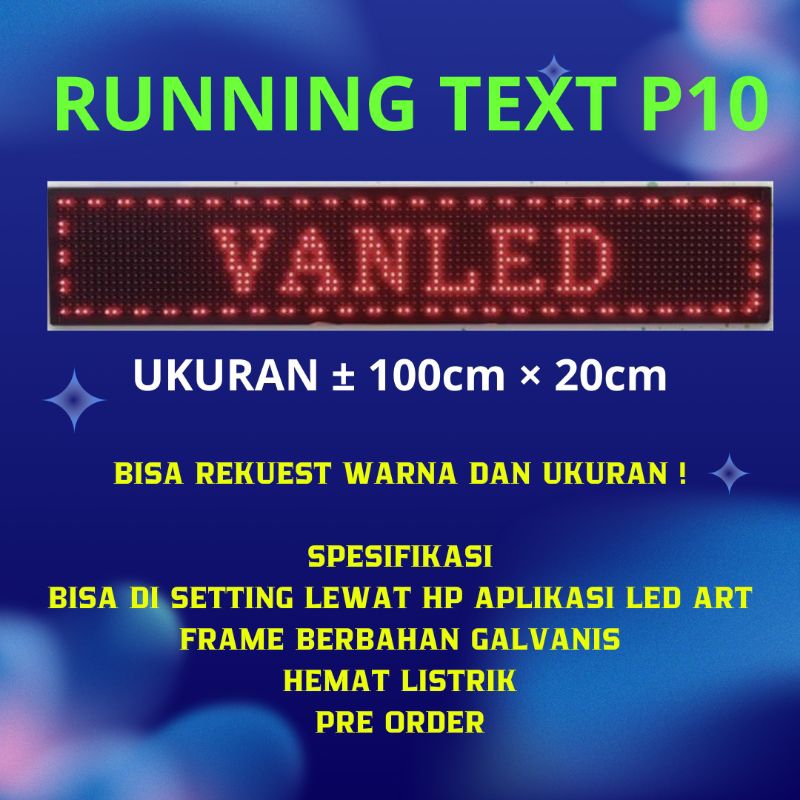 Jual RUNNING TEXT 3 PANEL P10 UKURAN 100CM X 20CM LED SMD | Shopee ...