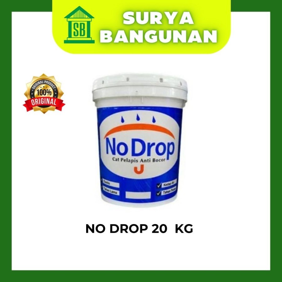 Jual Cat tembok No Drop Pelapis anti bocor 002 Abu-abu waterproofing 20 kg | Shopee Indonesia