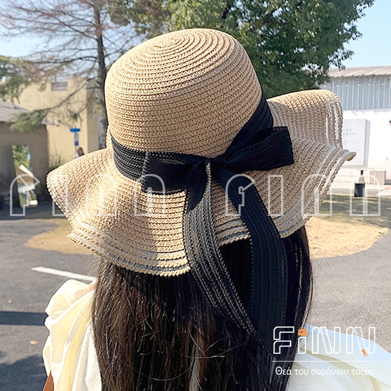 Jual Finn - Topi Pantai Gelombang Topi Jerami Aksen Pita Musim Panas | Shopee Indonesia