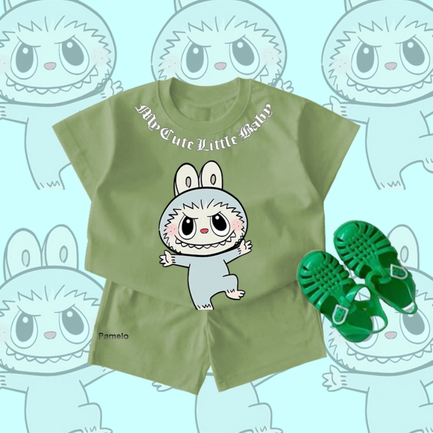 Jual Pamelo.id Setelan Anak The Monster Labubu Katun Combed 24s One Set ...