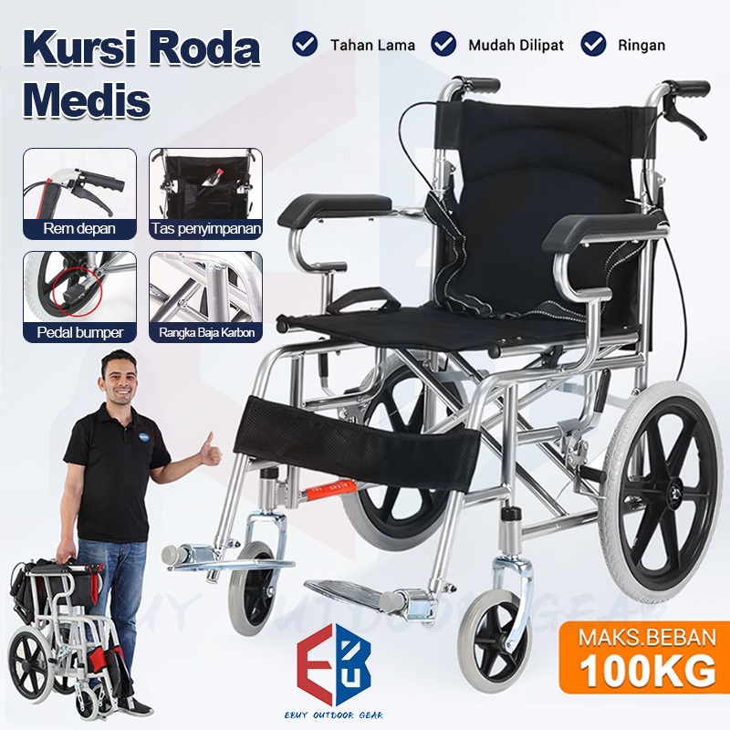 Jual Kursi Roda Lipat 16 Inch /Ringan & Mudah Disimpan//kursi roda ...