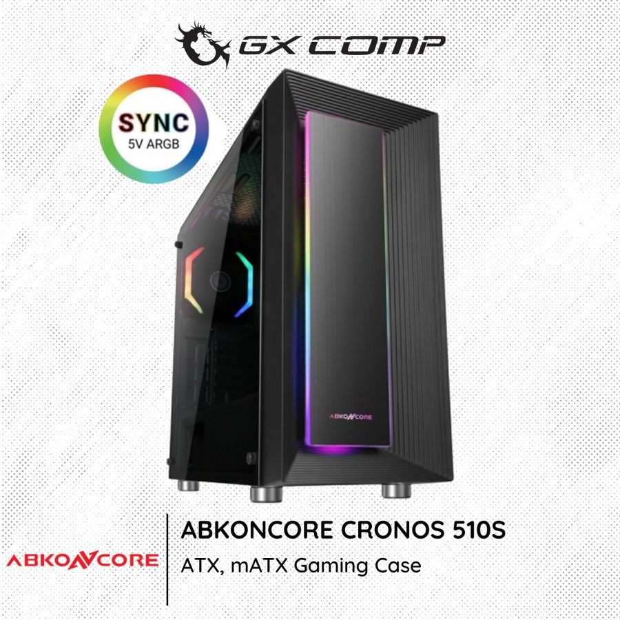 Jual Casing ABKONCORE CRONOS 510S | ATX, mATX Gaming Case 1 Fan RGB ...