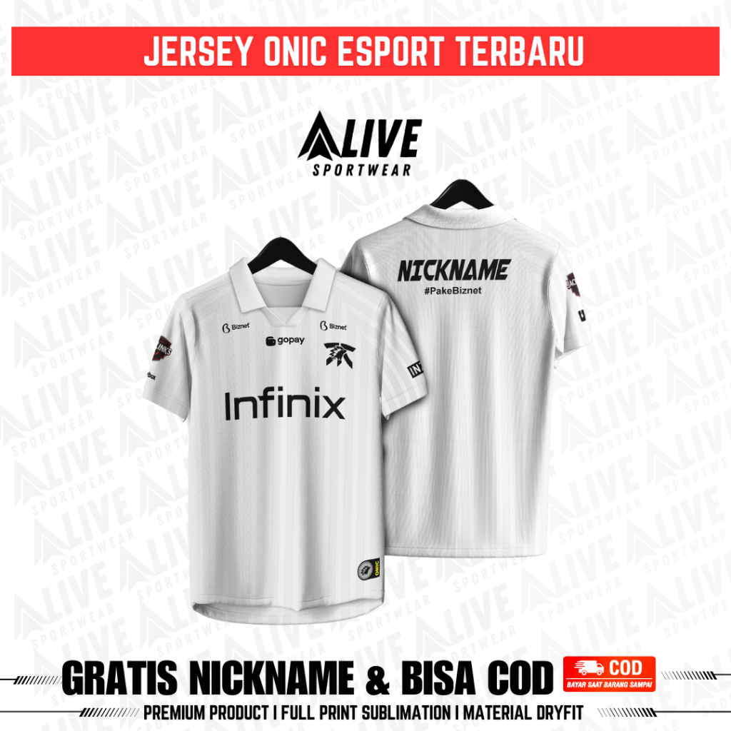 Jual Jersey Onic Putih 2024 Terbaru Gratis Pasang Nama dan Nomor ...