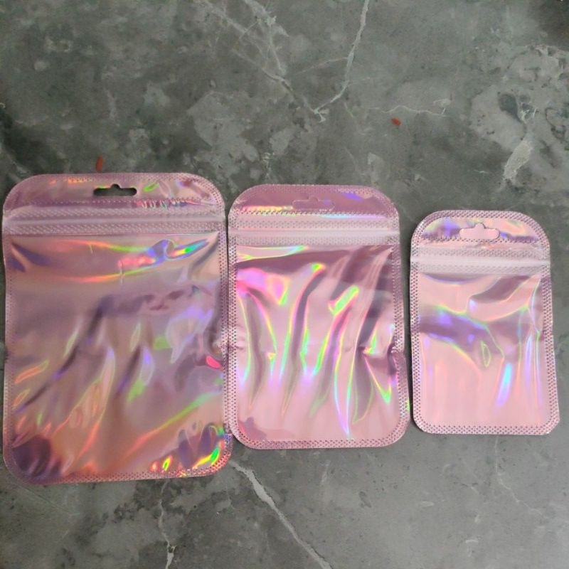 Jual PLASTIK OPP Import tebal ziplock pink hologram figur popbean ...