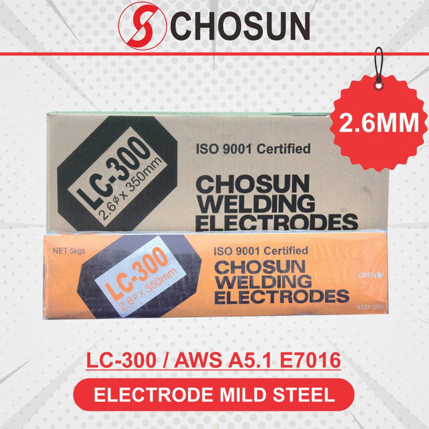 Jual Kawat Las LC-300 2.6mm 3.2mm 4mm 5KG E7016 CHOSUN 7016 2,6mm 3,2mm 4mm 5KG | Shopee Indonesia