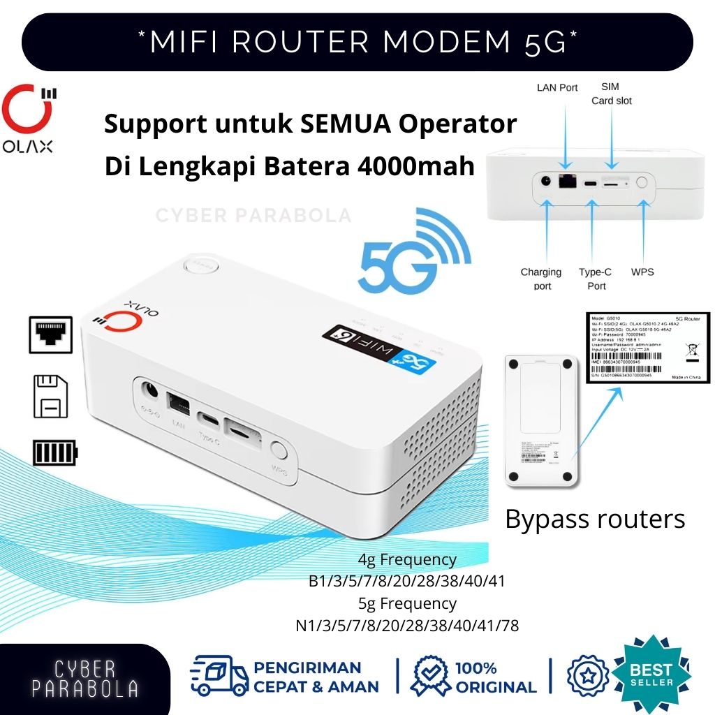 Jual MiFi Router Modem OLAX G5010 5G Untuk semua operator modem wifi 5g ...