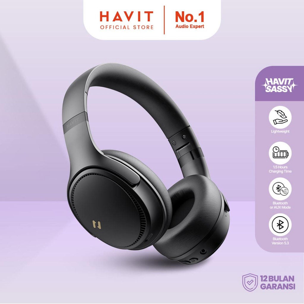 Jual Havit H630BT PRO ANC Wireless Headphones Crystal Clear Calls Dual Device Connection - Black ...