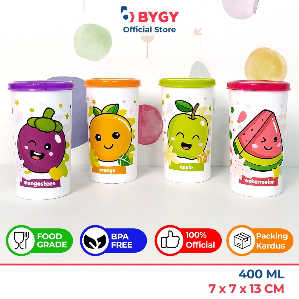 Jual GELAS TUTUP FRUITAMIN 400ML KARAKTER /TEMPAT MINUM KARAKTER BUAH ...