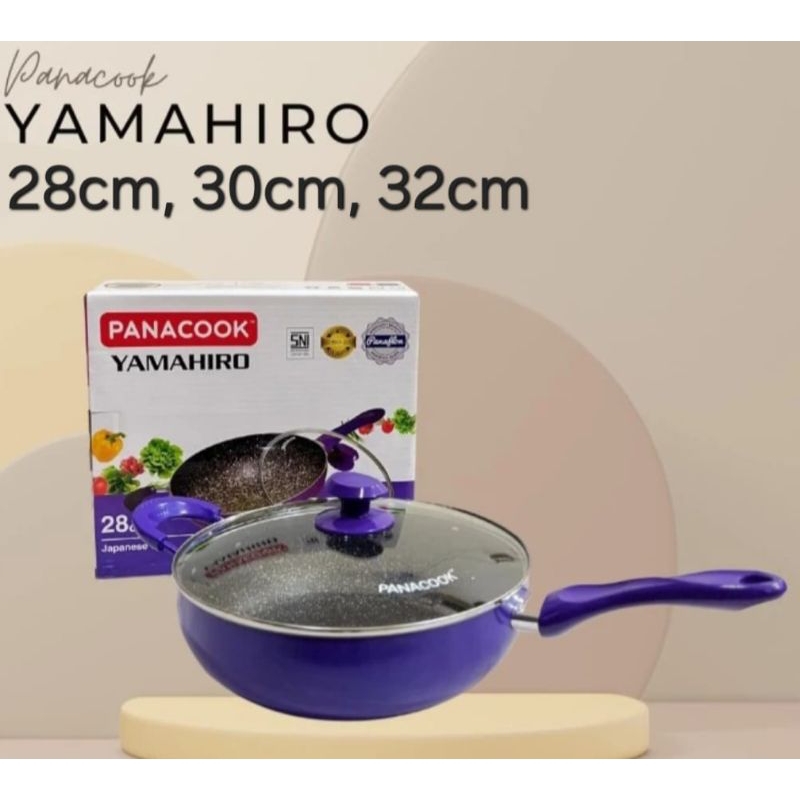 Jual Wok pan wajan Panacook 32 30 28 / penggorengan Marble Yamahiro ...