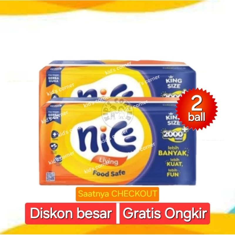 Jual PROMO [2 BALL] Nice Tisu 2000 lembar 2ply MURAH Living Facial ...