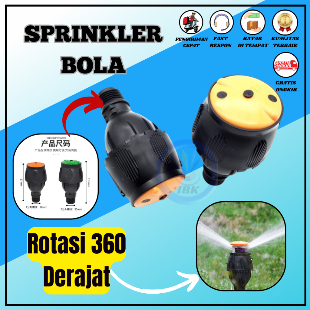 Jual Sprinkler BOLA Sprinkler Taman Automatic Garden Water Sprinklers Head Irrigation 360 ...