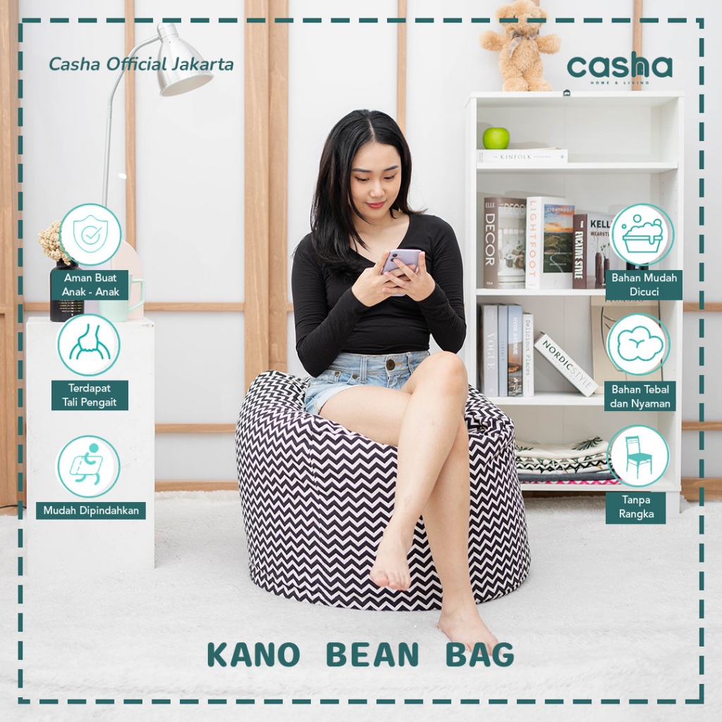 Jual CASHA Kano Bean Bag - Sofa Aestetic Plus Isi | Shopee Indonesia