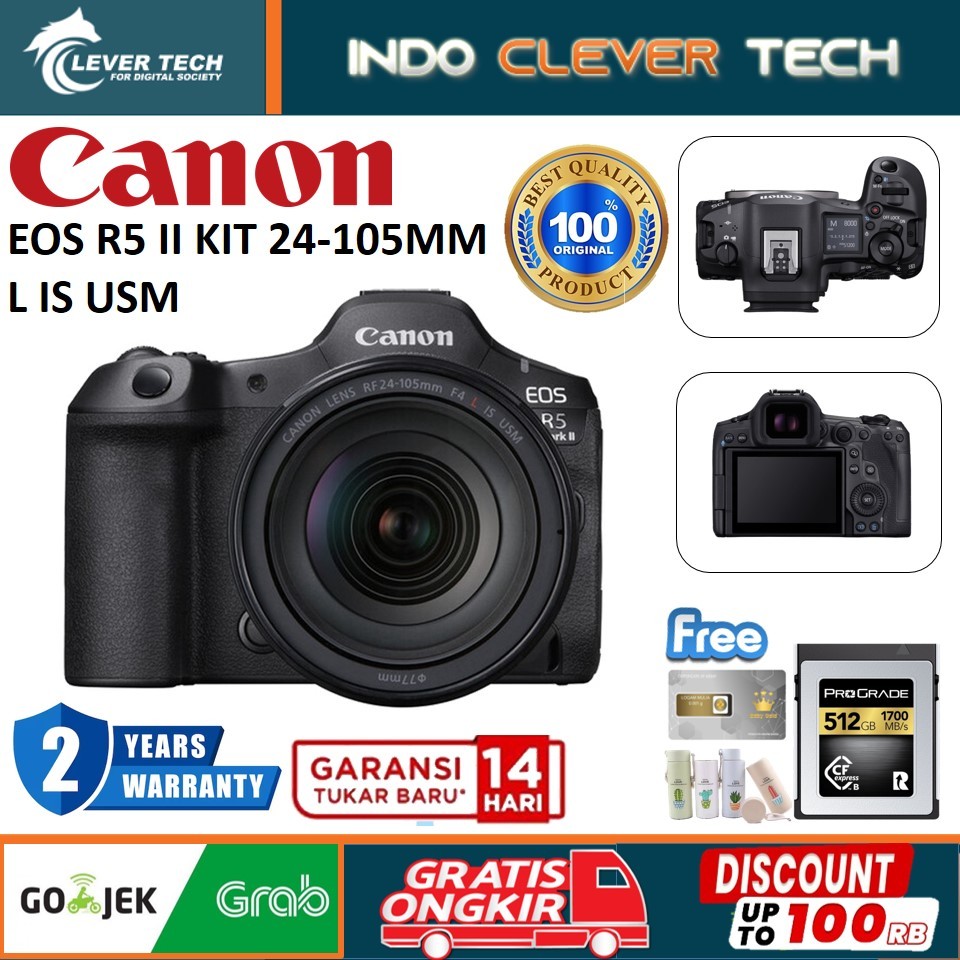 Jual Canon EOS R5 II Kit 24-105mm f4L Mirrorless Camera Canon R5 Mark II 24-105 mm f/4L R5 Mark ...