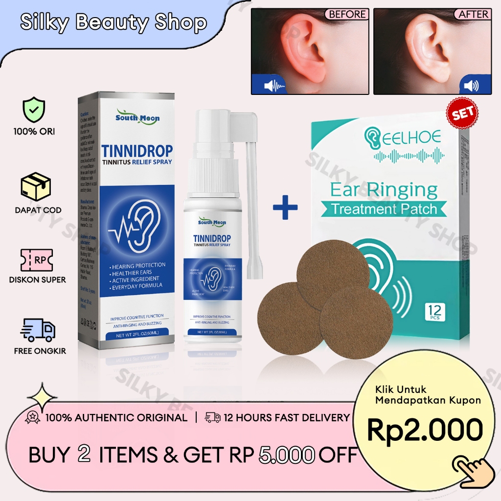Jual South Moon Obat Sakit Telinga 60ml Tinnitus Relief Spray Ear Drops ...