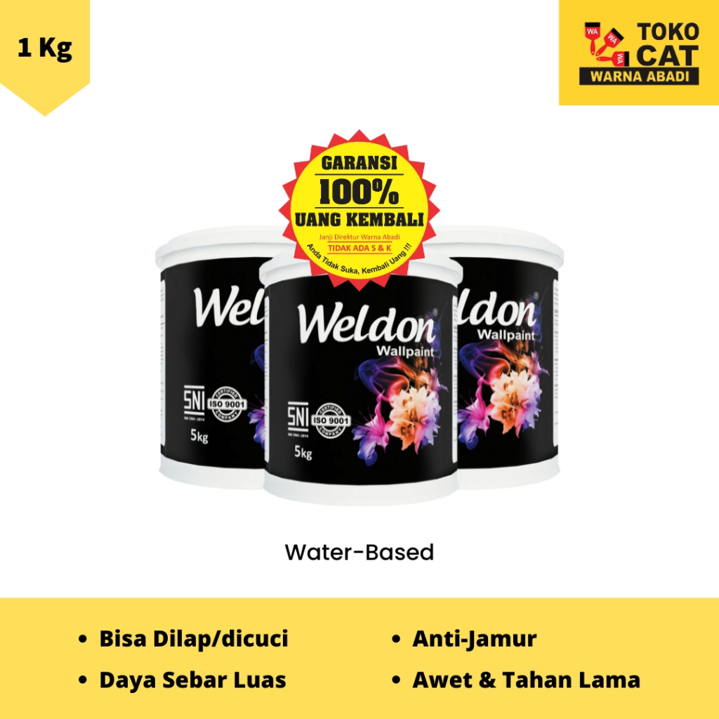 Jual CAT TEMBOK WELDON 1 KG - KHUSUS INTERIOR - SERI WARNA 1 | Shopee ...