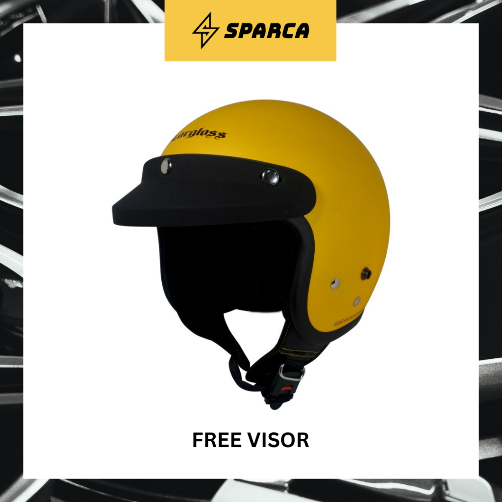 Jual [SPARCA] Helm Retro Cargloss CF Exotic Yellow (FREE VISOR ...
