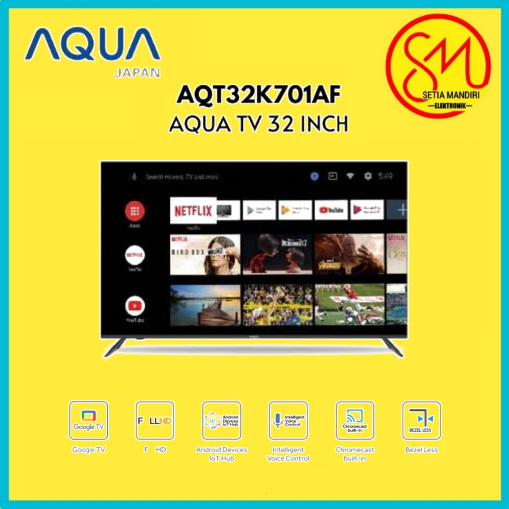 Jual AQUA Smart Google TV LED 32 Inch Full HD Digital DVB-T2 AQT ...
