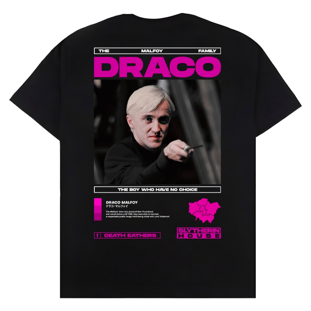 Jual Kaos Harry Potter Hogwarts Draco Malfoy T-shirt Edition Premium ...