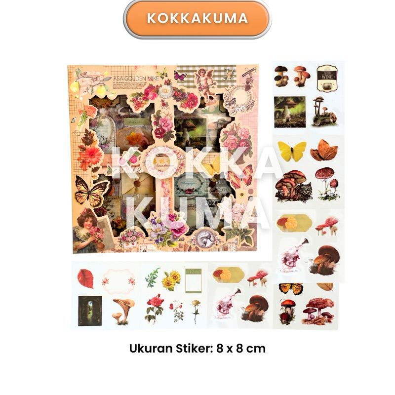 Jual ( KKM ) Stiker 100 Lembar Butterfly Flower Aesthetic Jurnal DIY ...