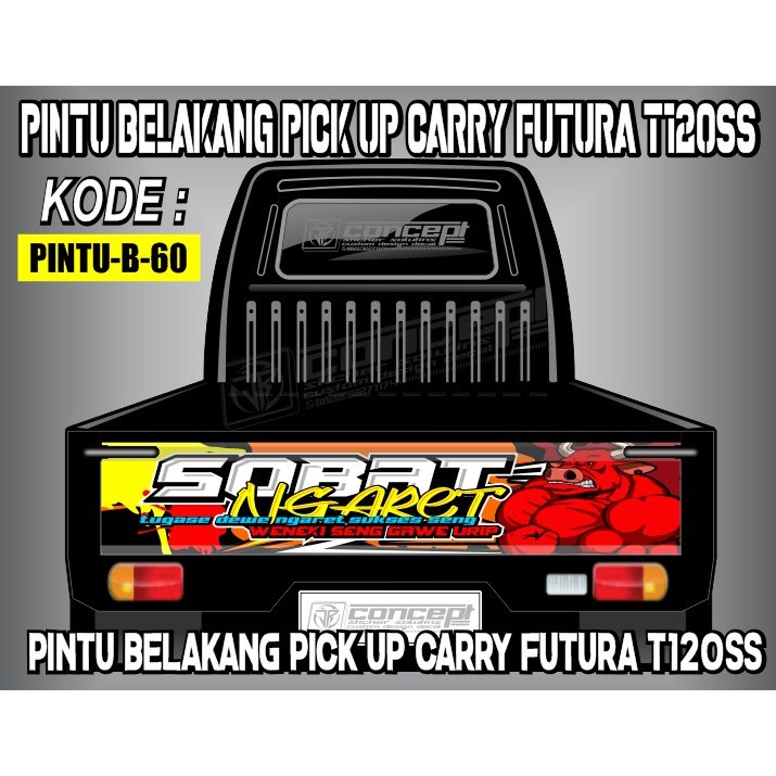 Jual Stiker Decal Sticker pintu belakang Mobil Pick Up Futura, stiker ...