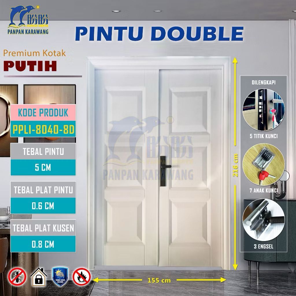 Jual PINTU BAJA DOUBLE PANPAN/PINTU UTAMA/PINTU DEPAN RUMAH | Shopee ...