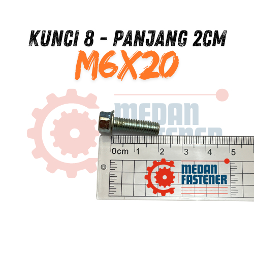 Jual Flange Bolt Putih 6x20 Kunci 8 / Baut Kunci 8 M6x20 | Shopee Indonesia