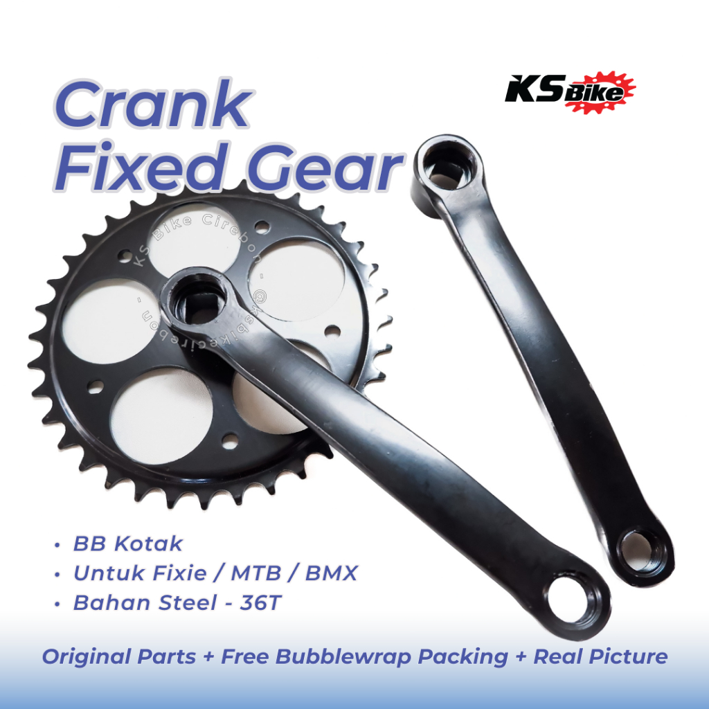 Jual Crank Sepeda Single Gear 36T as BB Bearing Kotak Piringan Gir ...