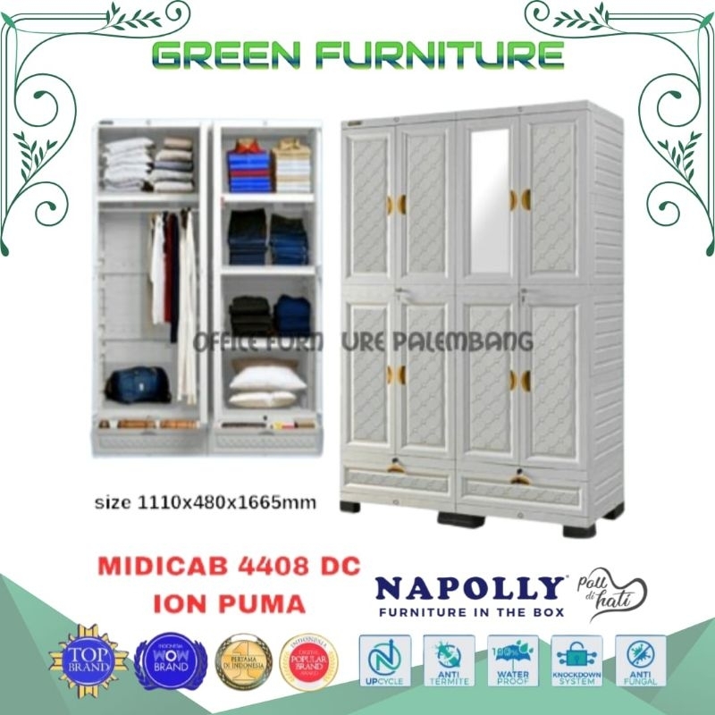 Jual Lemari pakaian plastik napolly MIDICAB 4408 DC ION PUMA lemari ...