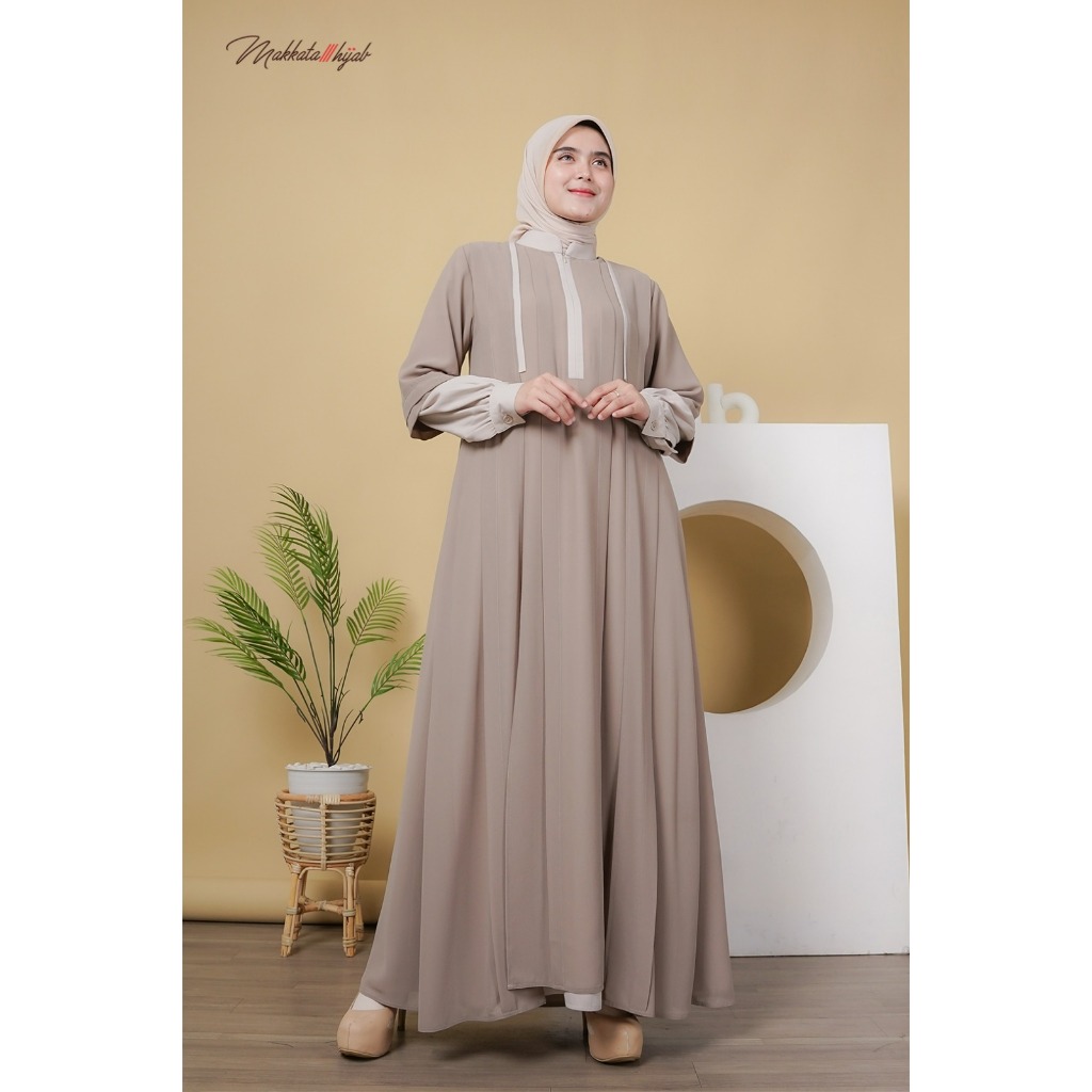 Jual Rhea Dress Gamis Wanita Cewek Fashion Muslim Kekinian Elegan Mewah ...