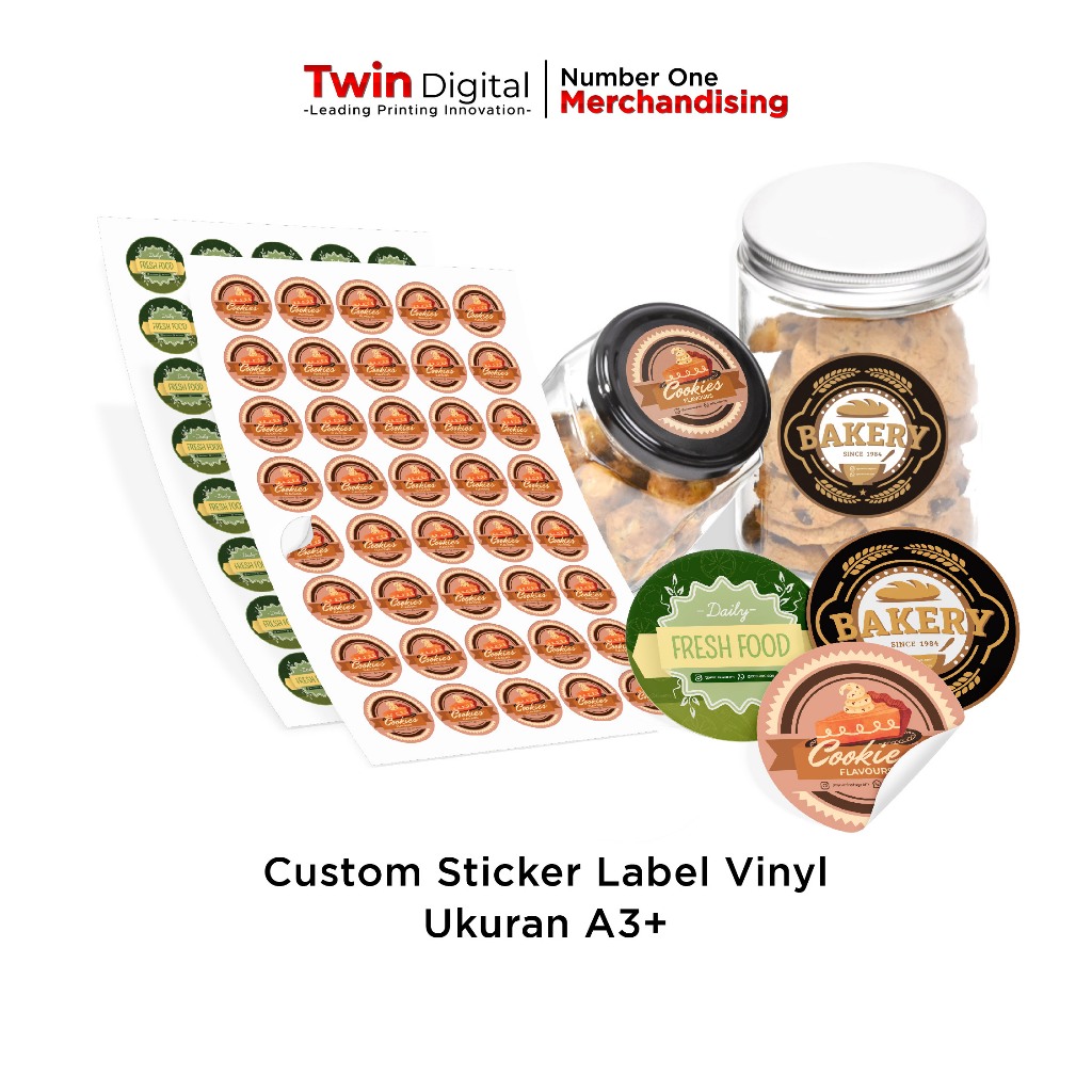 Jual Twindigital Custom Stiker Vinyl Label Kemasan Makanan Ekonomis ...