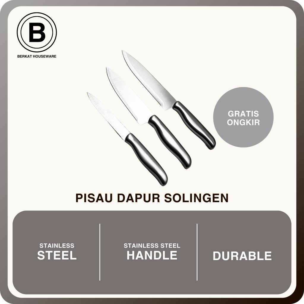 Jual Pisau Dapur Full Stainless Steel Solingen|Chef Knife | Shopee ...