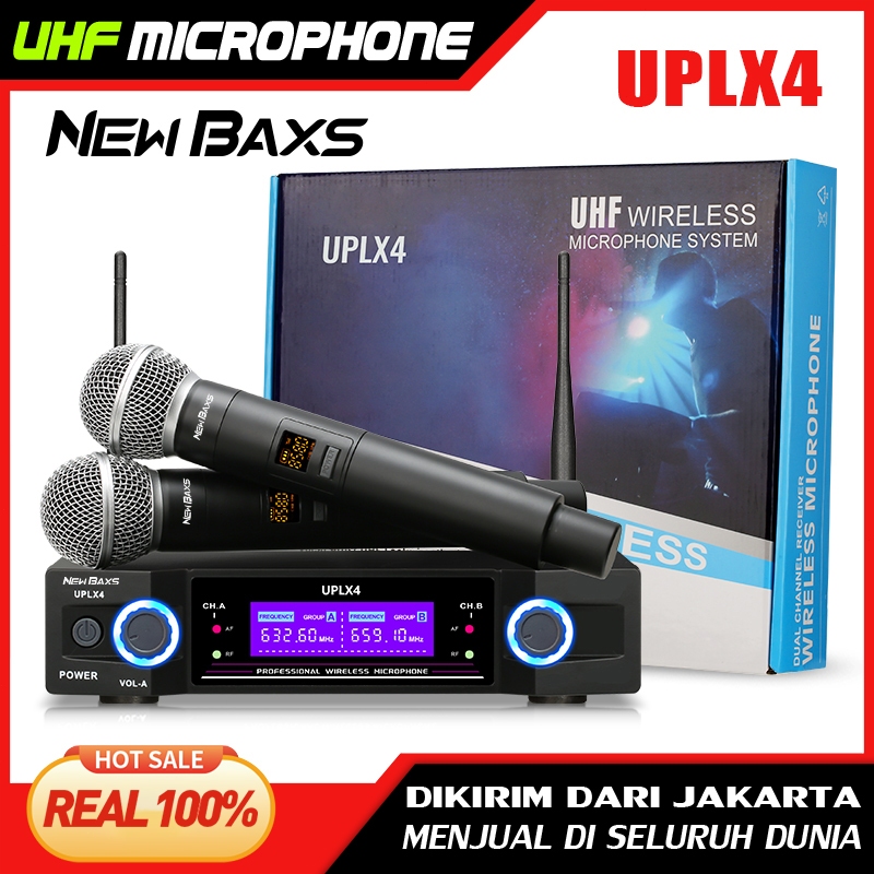 Jual NEW BAXS Uplx4 Profesional Asli Mikrofon Tangan Tangan Memegang Satu Seret dan Dua UHF ...