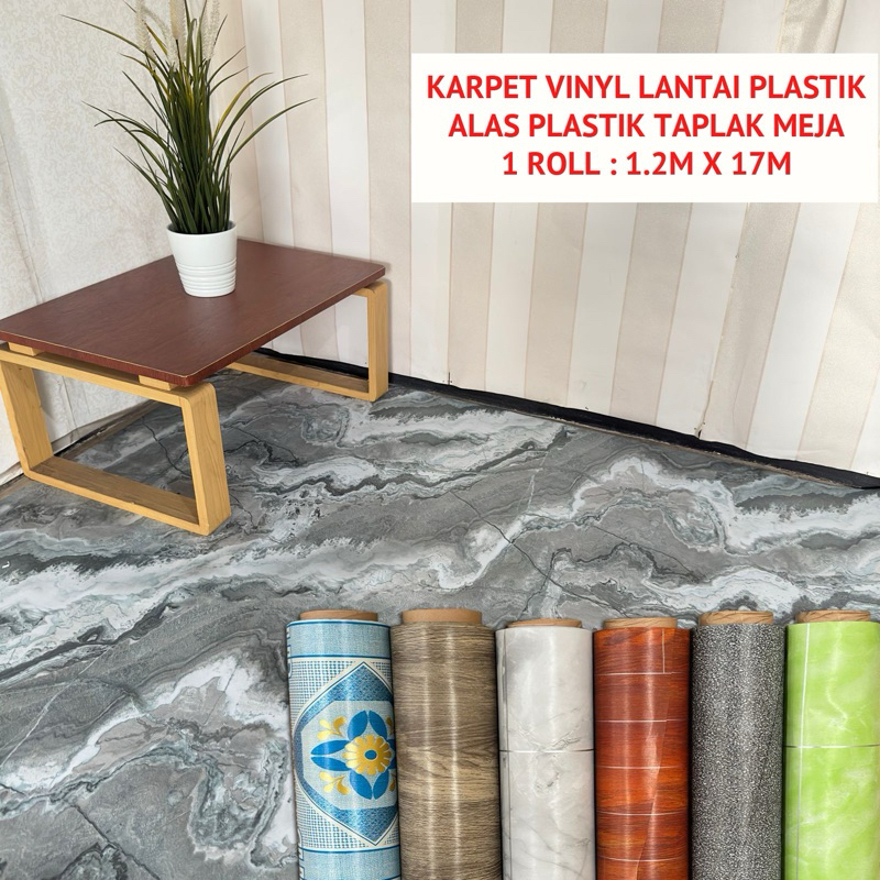 Jual Karpet Lantai Plastik Vinyl 120cm x 17m Perlak Alas Taplak Meja ...