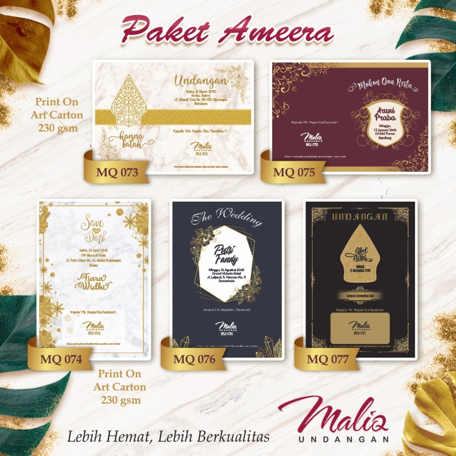 Jual UNDANGAN MALIQ 73 - 77 MURAH UNIK CANTIK CETAK KILAT CEPAT ...