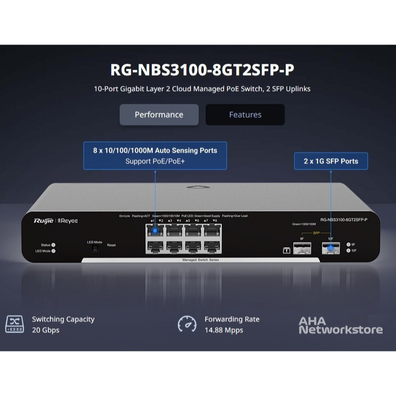 Jual RG NBS3100 8GT2SFP-P Ruijie NBS3100 8GT2SFP P 8Port Gigabit L2 ...
